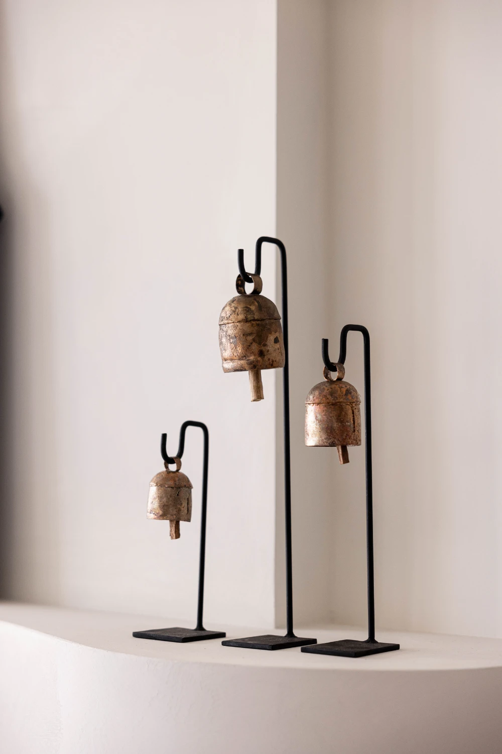 Vintage Inspired Iron Bell Stands Shelf Styling – Lapin Luxuries LLC