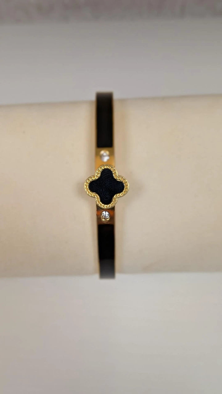 Enamel Clover Bangle Bracelet – Lapin Luxuries LLC